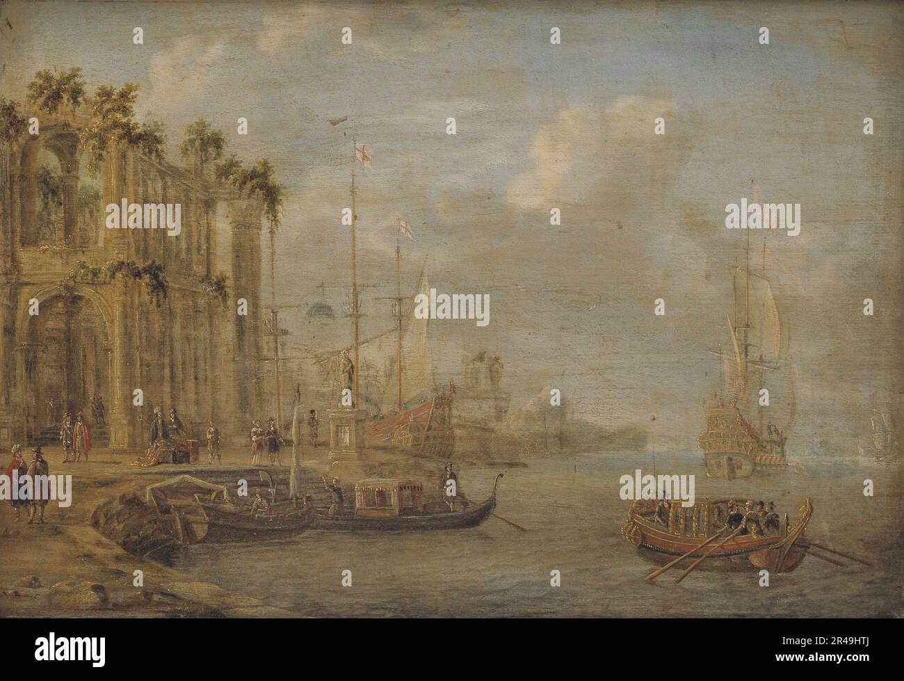 Harbour Scene with Antique Ruins, 1671 Stock Photo - Alamy