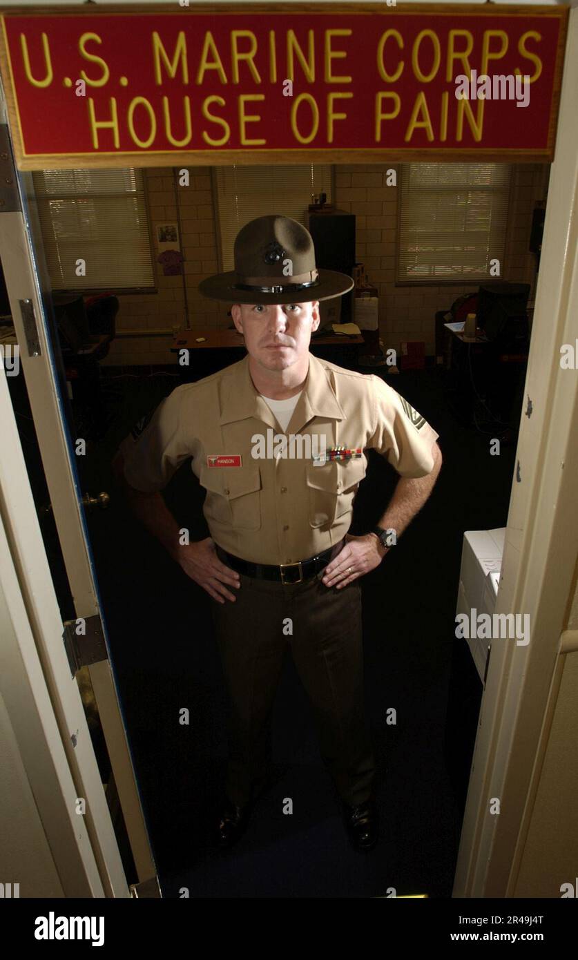 US Navy Gunnery Sgt. is a Drill Instructor at Officer Candidate School ...
