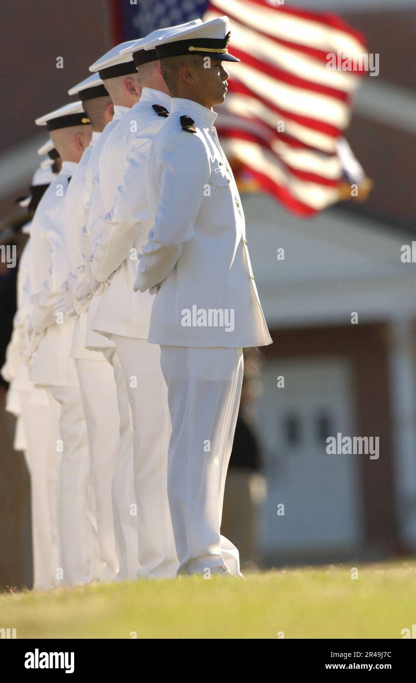 US Navy Officer Candidates stand at parade rest Stock Photo - Alamy