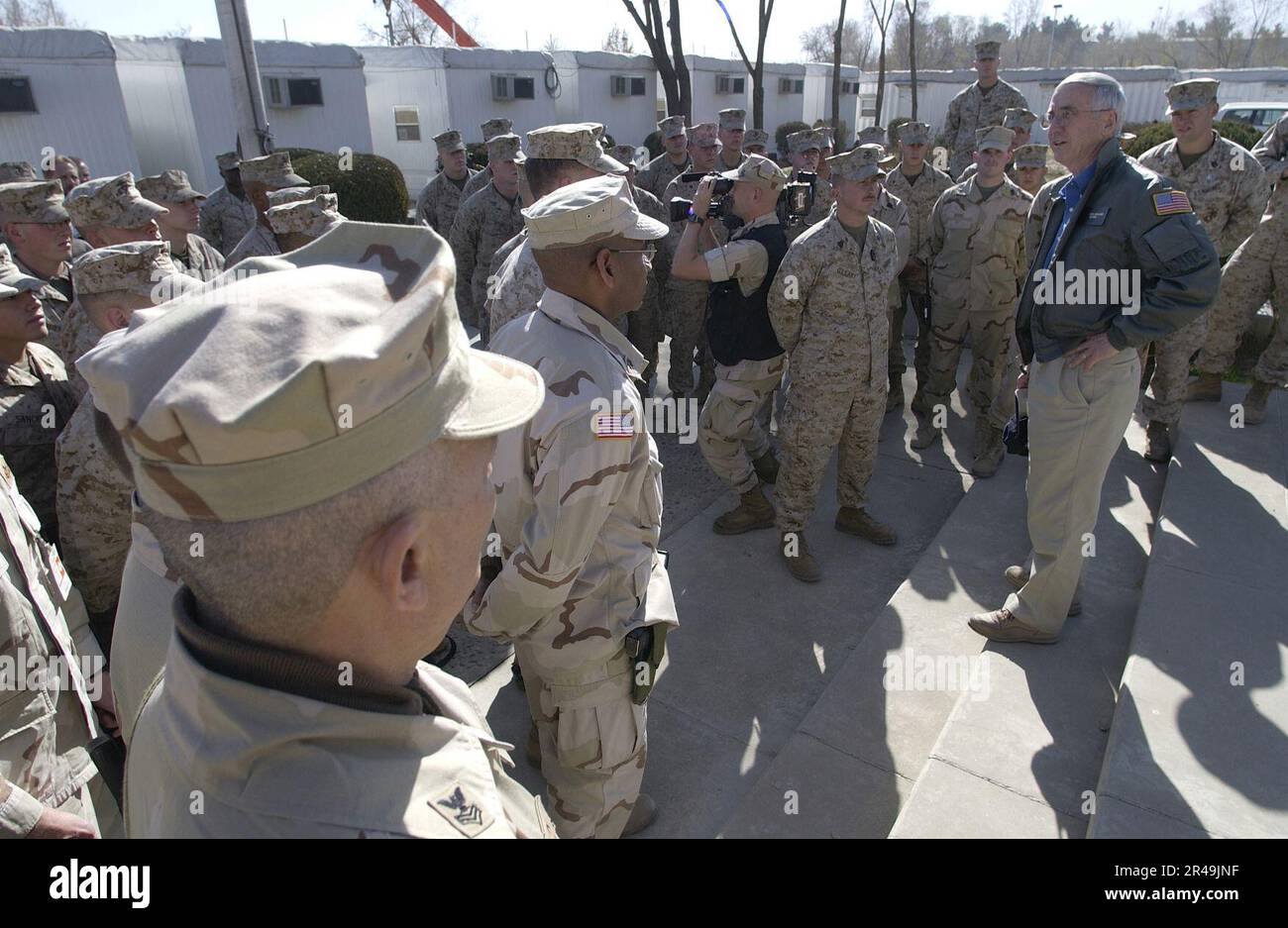 US Navy Gordon R. England, Secretary of the Navy, shows his support ...