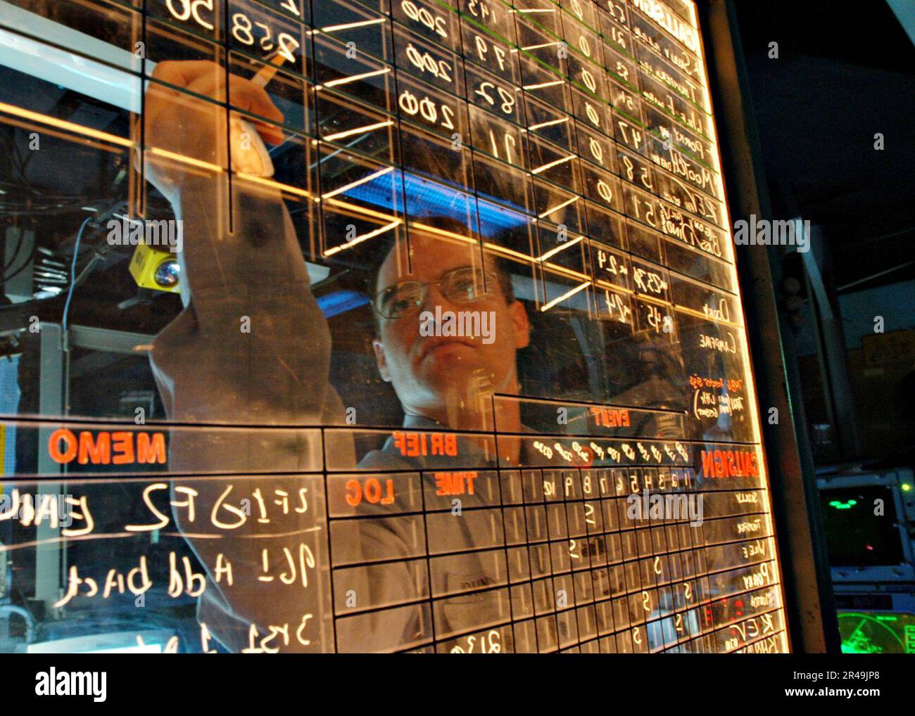 US Navy Operations Specialist 1st Class tracks interceptions of ...