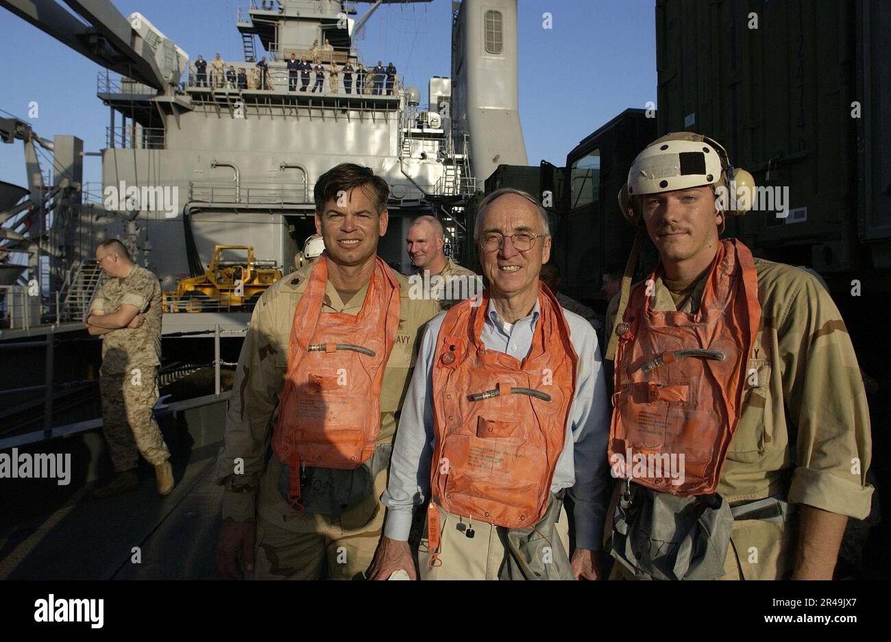 US Navy Gordon R. England, Secretary of the Navy, visits with Sailors ...