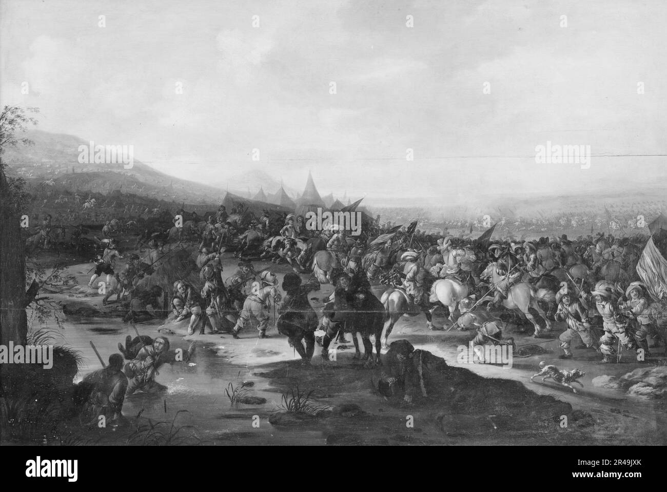 Painting horse battle Black and White Stock Photos & Images - Alamy