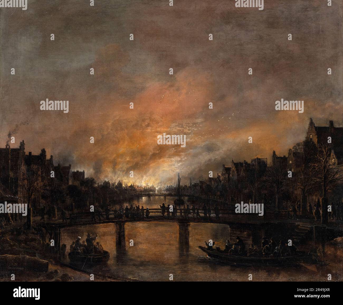 Fire at Amsterdam by Night, 1645-1660 Stock Photo - Alamy