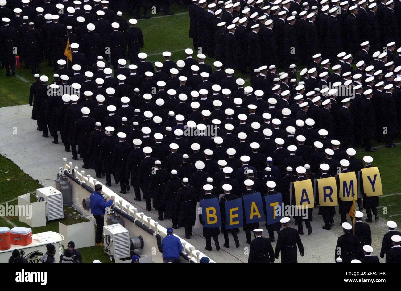US Navy U.S. Naval Academy's 30th Company marches into the stadium at ...