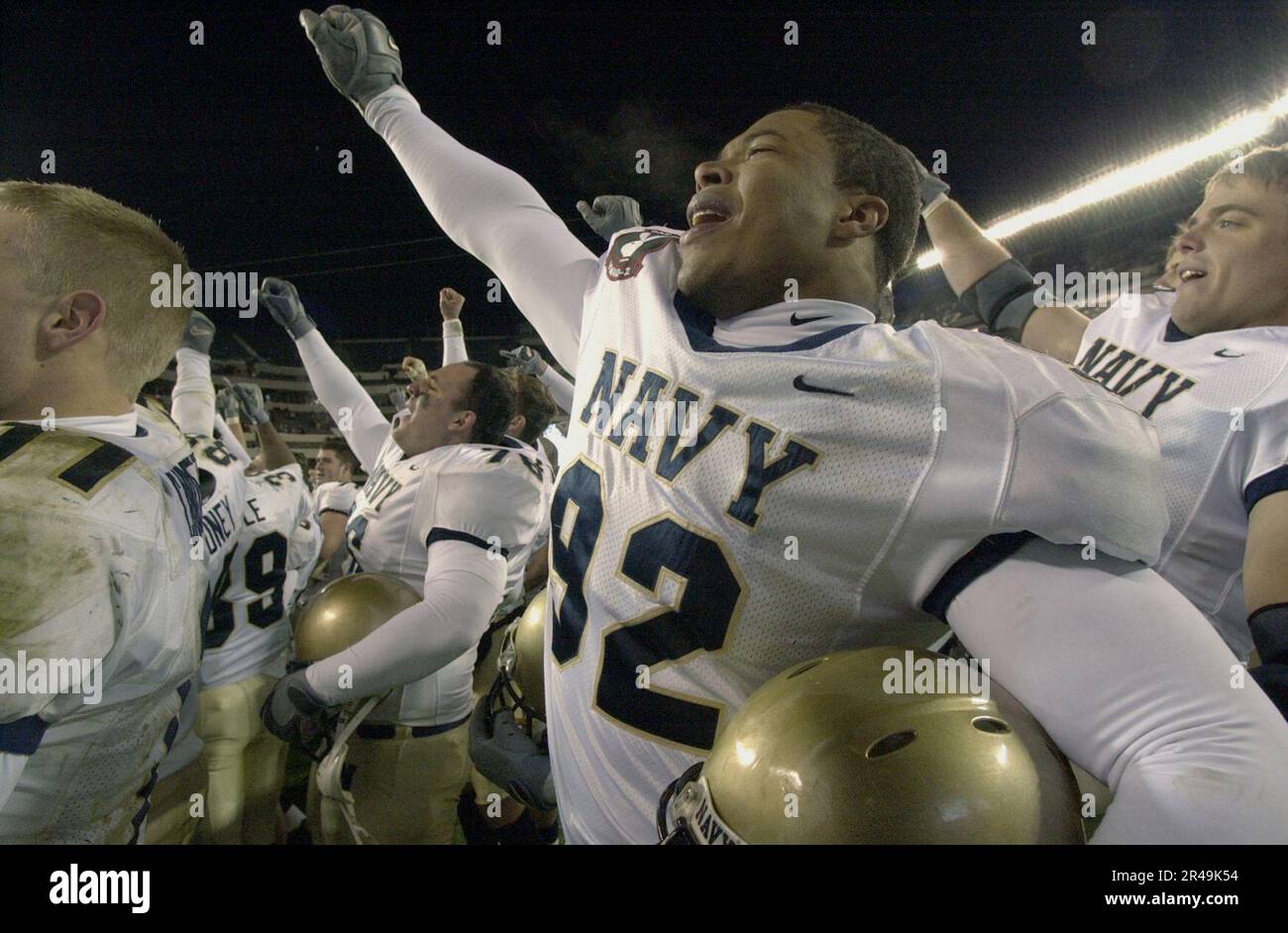 US Navy Naval Academy Junior celebrates after the singing of the ...
