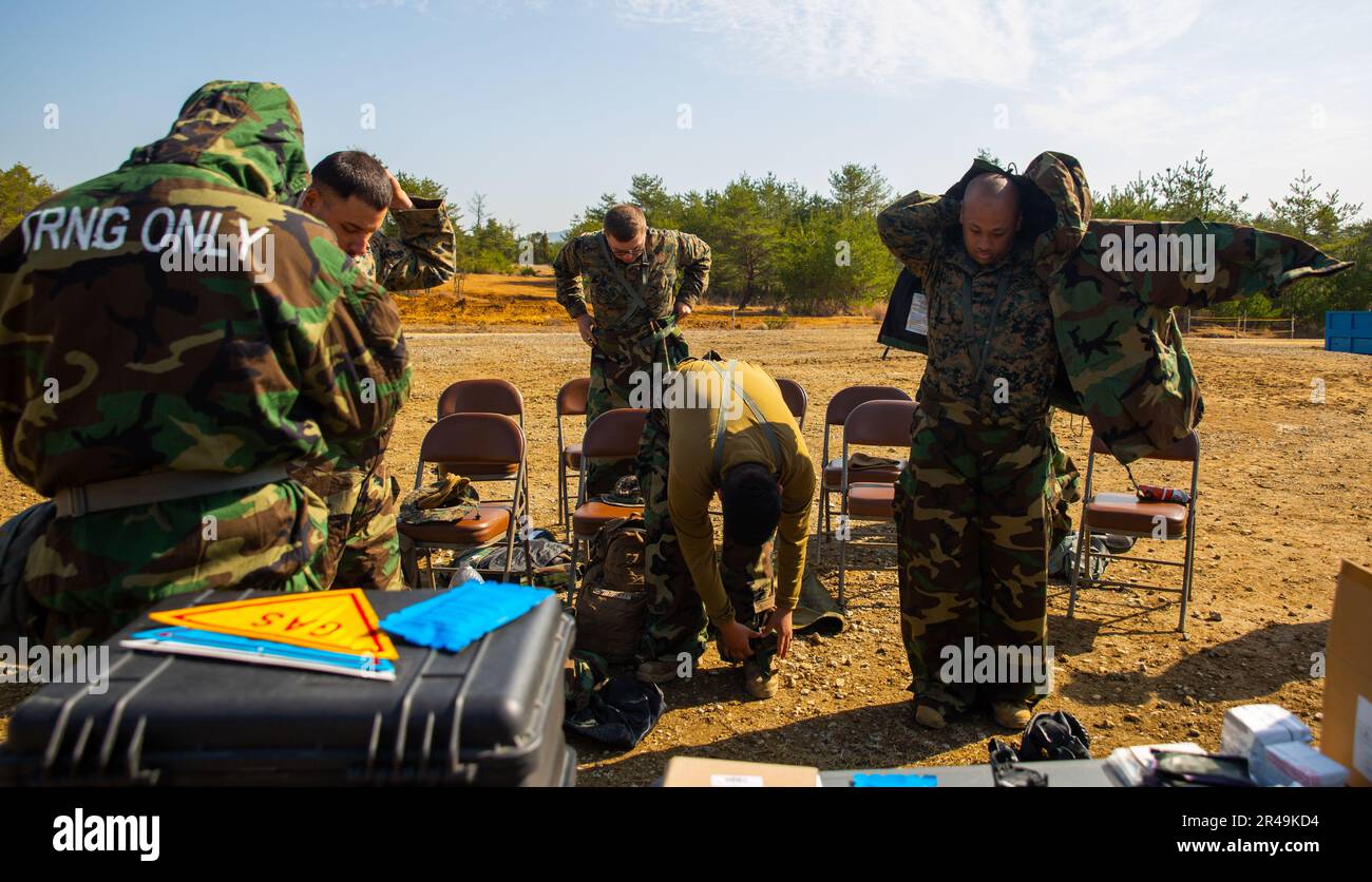 U.S. Marines with Marine Wing Support Squadron (MWSS) 171, dawn mission ...