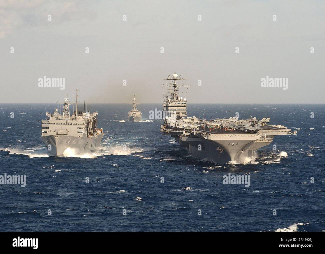 US Navy The Military Sealift Command (MSC) ship USNS Supply (T-AOE 6) conducts a replenishment ...