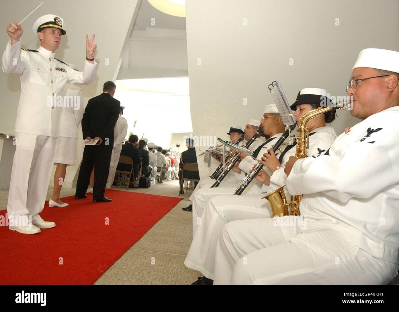 US Navy Sailors assigned to the Pacific Fleet Band provided music ...