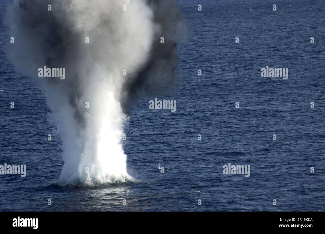 US Navy A Dummy Mine explodes after service members assigned to ...
