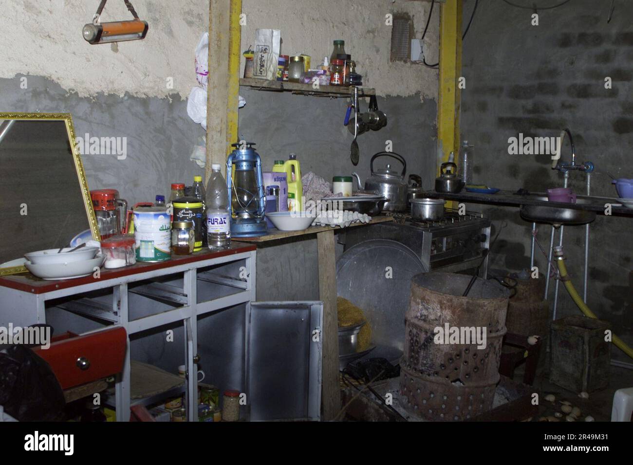 US Navy A modest array of items sits inside the makeshift kitchen where ...