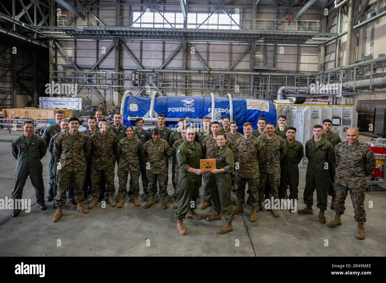U.S. Marines with Marine Fighter Attack Squadron (VMFA) 242, pose for a ...