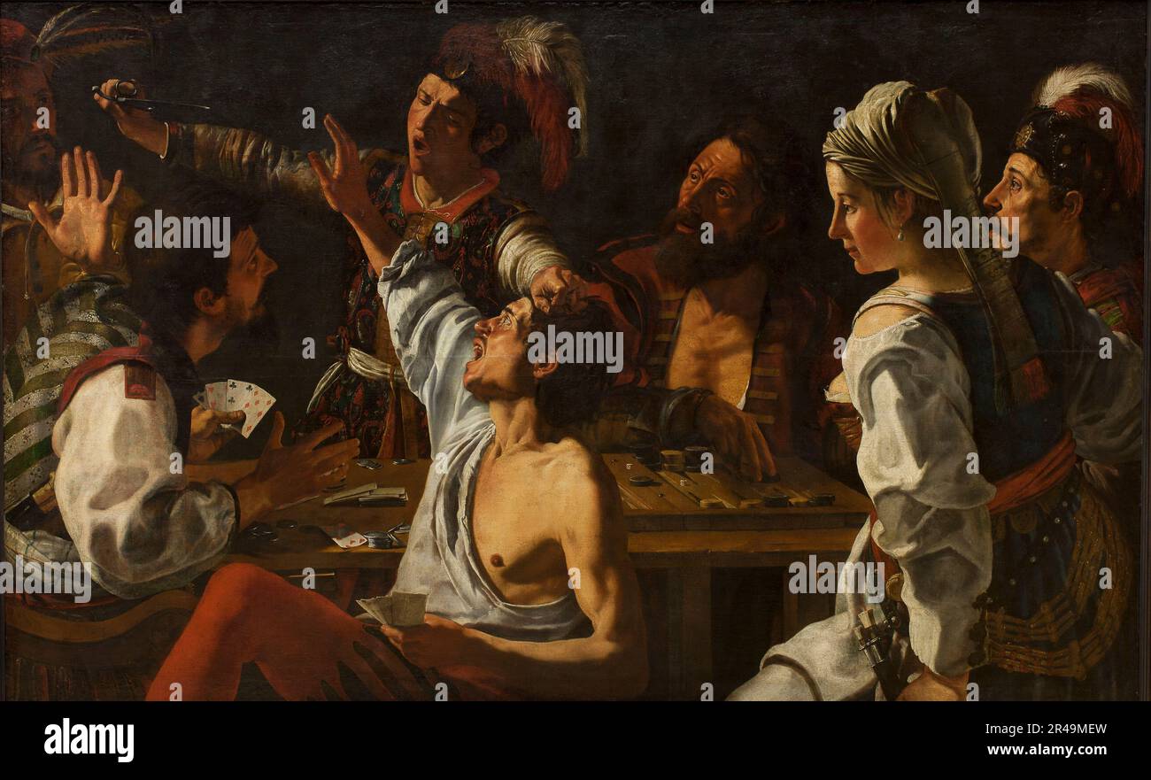 Card and Backgammon Players. Fight over Cards, 1616-1626 Stock Photo ...