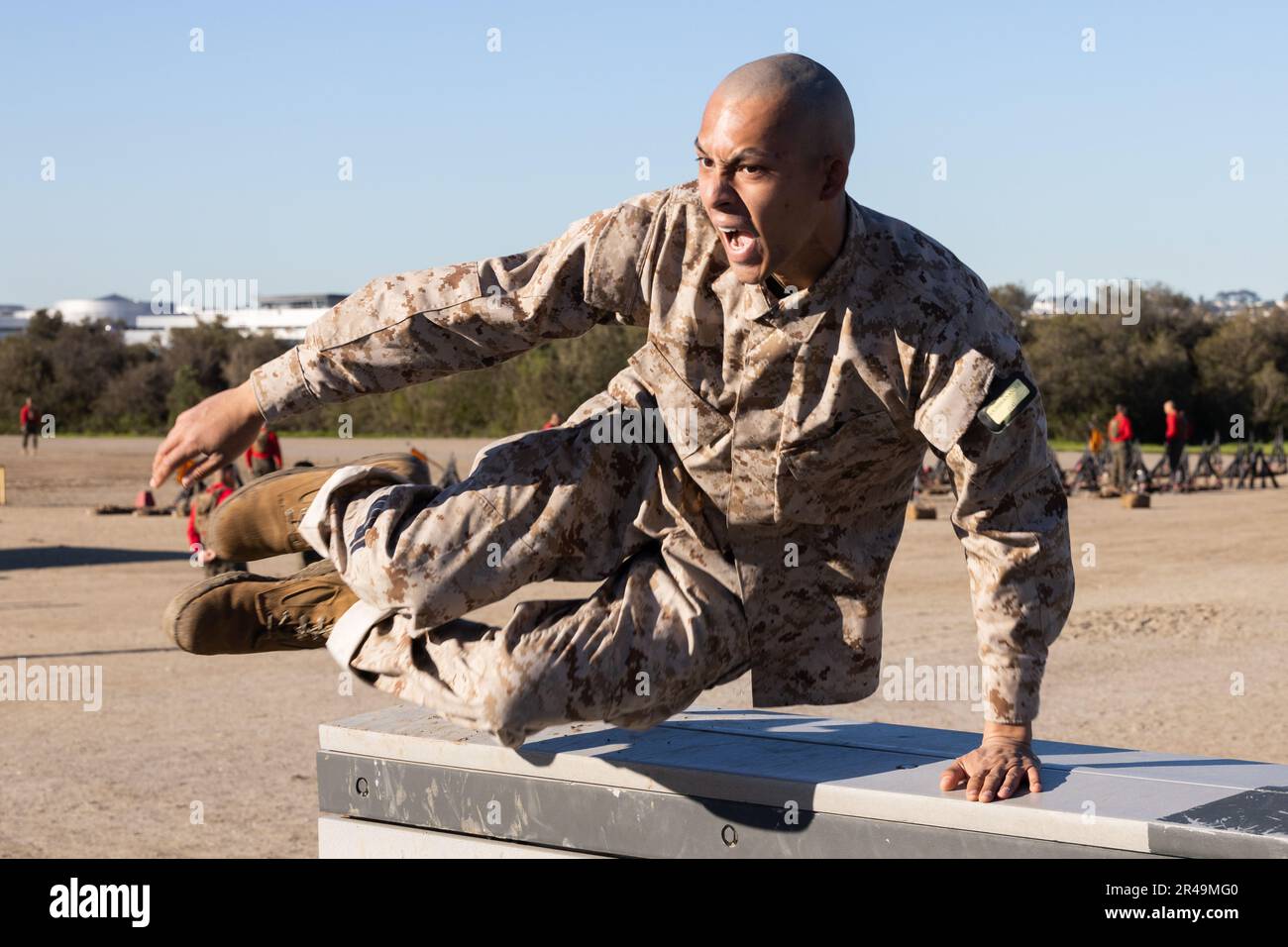 A U.S. Marine Corps recruit with Golf Company, 2nd Recruit Training ...