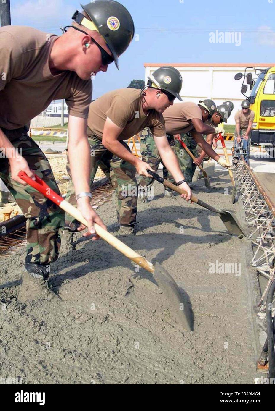 US Navy Seabees assigned to the The Professionals of Naval Mobile Construction Battalion Five ...