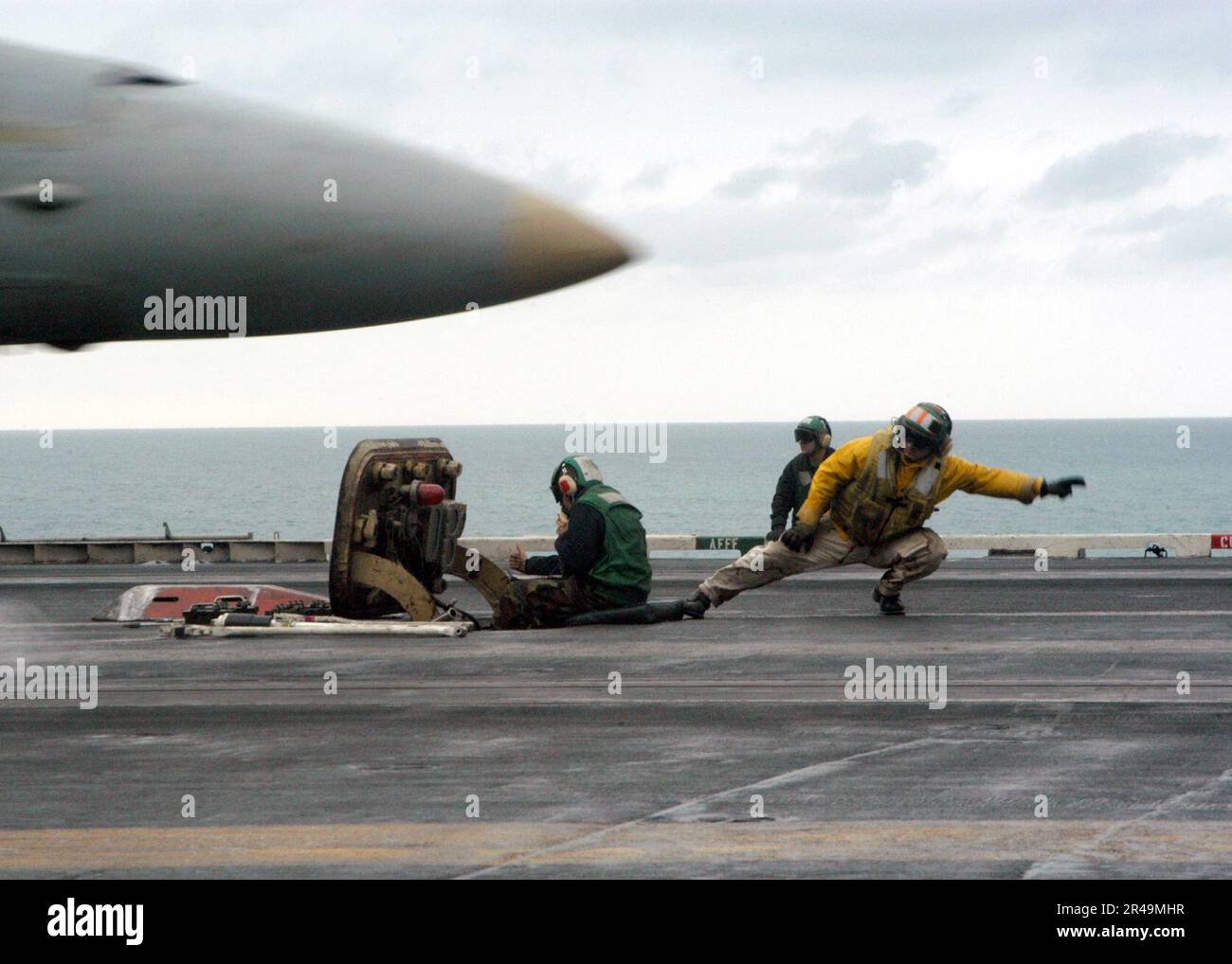 US Navy launches an F-A-18 Hornet assigned to the Checkerboards of ...