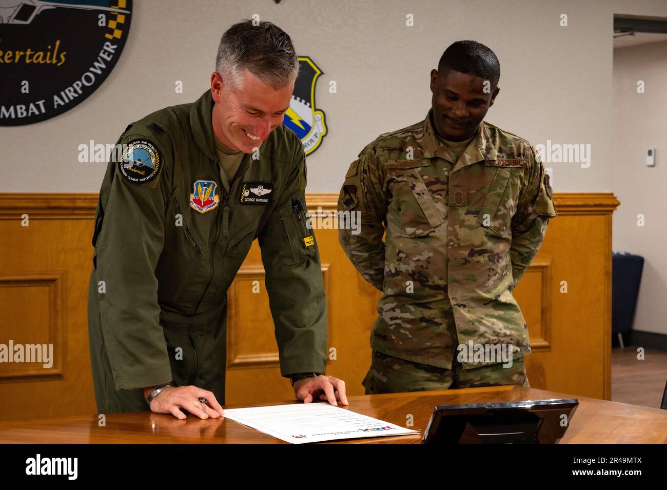 U.S. Air Force Col. George Watkins, 325th Fighter Wing commander and ...