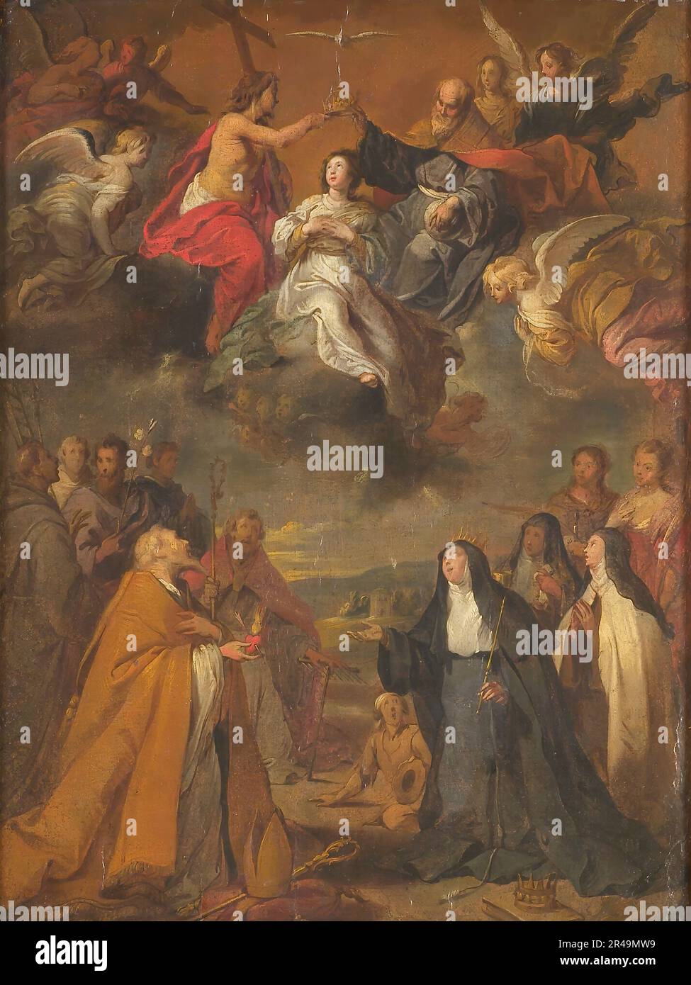 The Coronation of the Virgin Mary, with St Augustine, St Elizabeth of ...