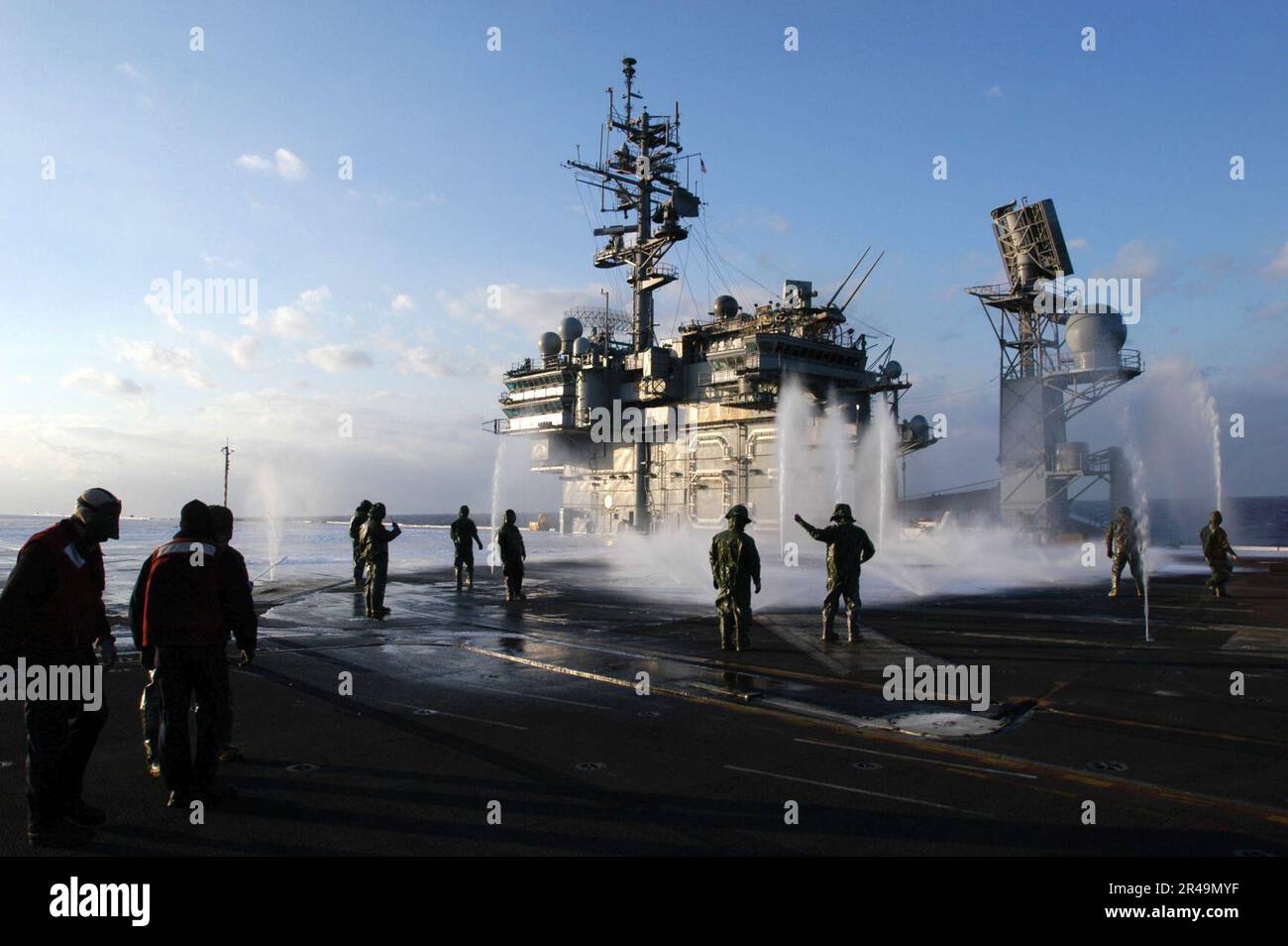 US Navy Sailors and members of the Navy's Board of Inspection and ...
