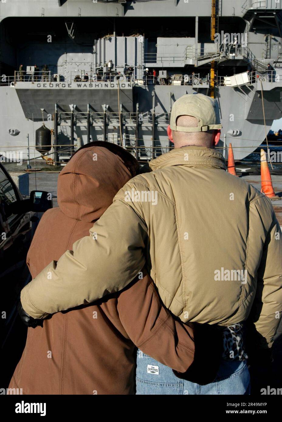 US Navy Friends and family members gather to say goodbye to Sailors ...