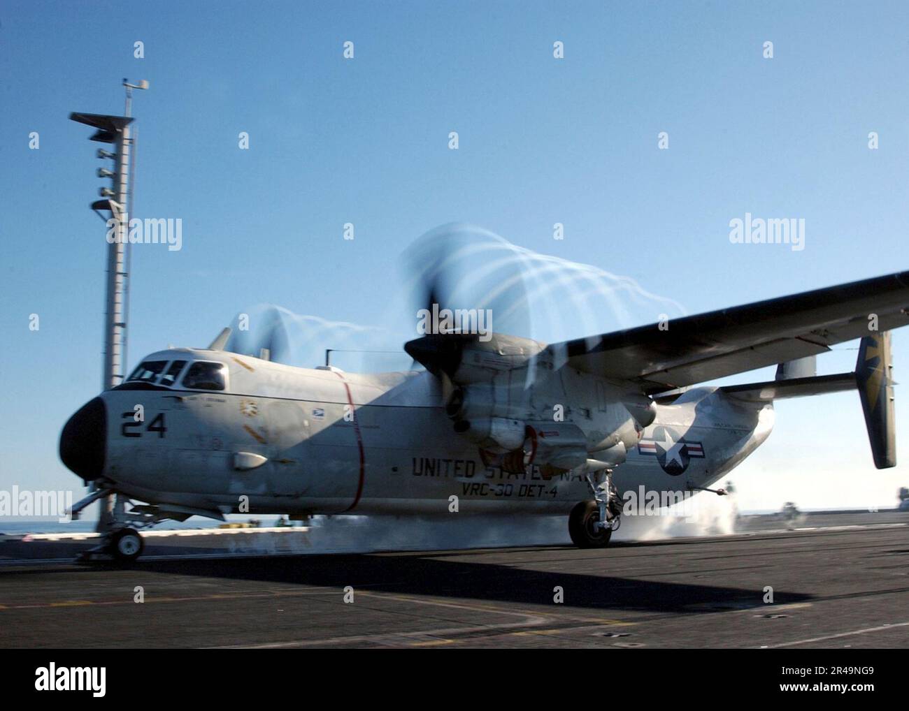 US Navy C-2 Grayhound launches from USS Carl Vinson (CVN 70 Stock Photo ...