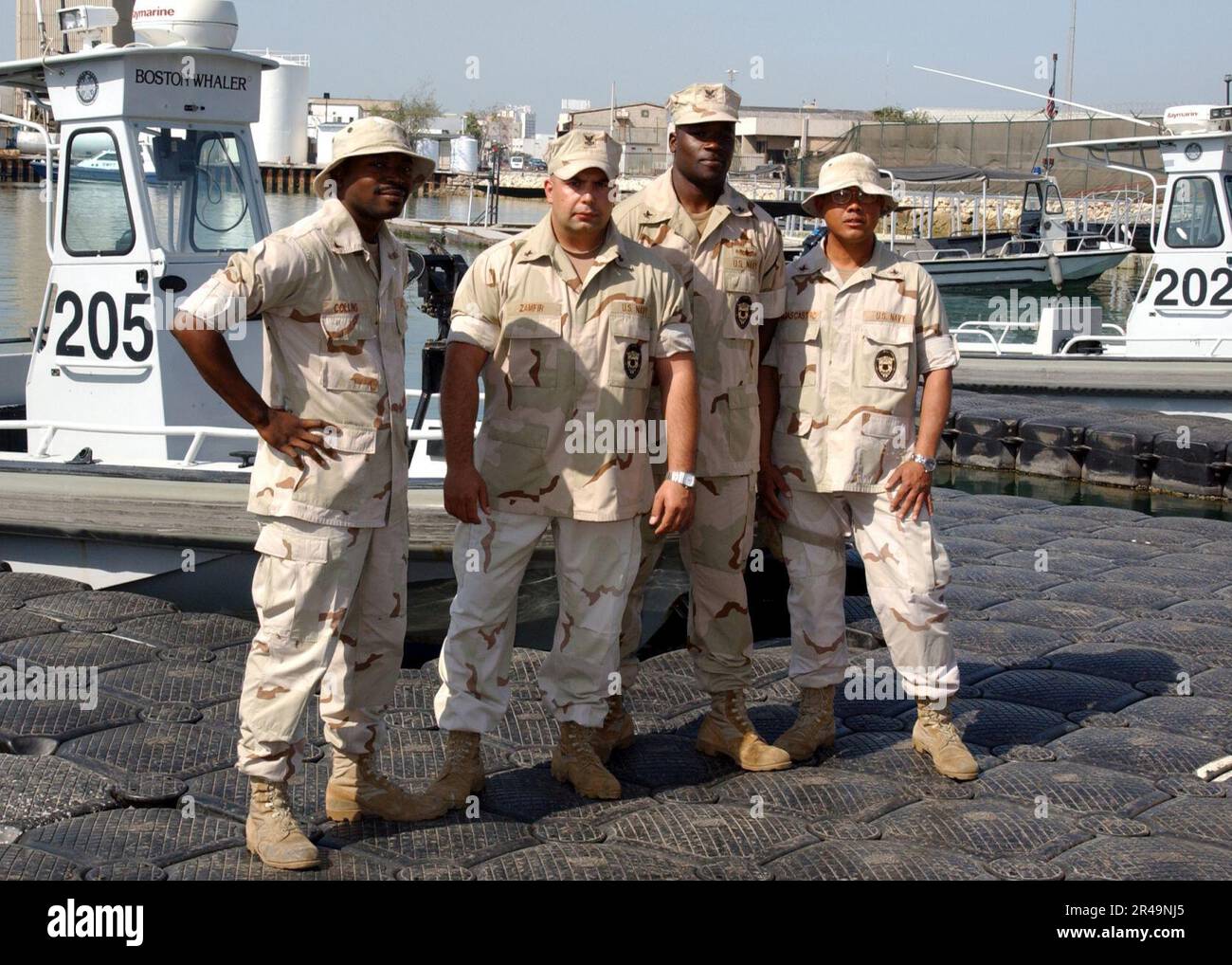 US Navy Naval Security Forces Harbor Patrol Unit pulled three fishermen ...