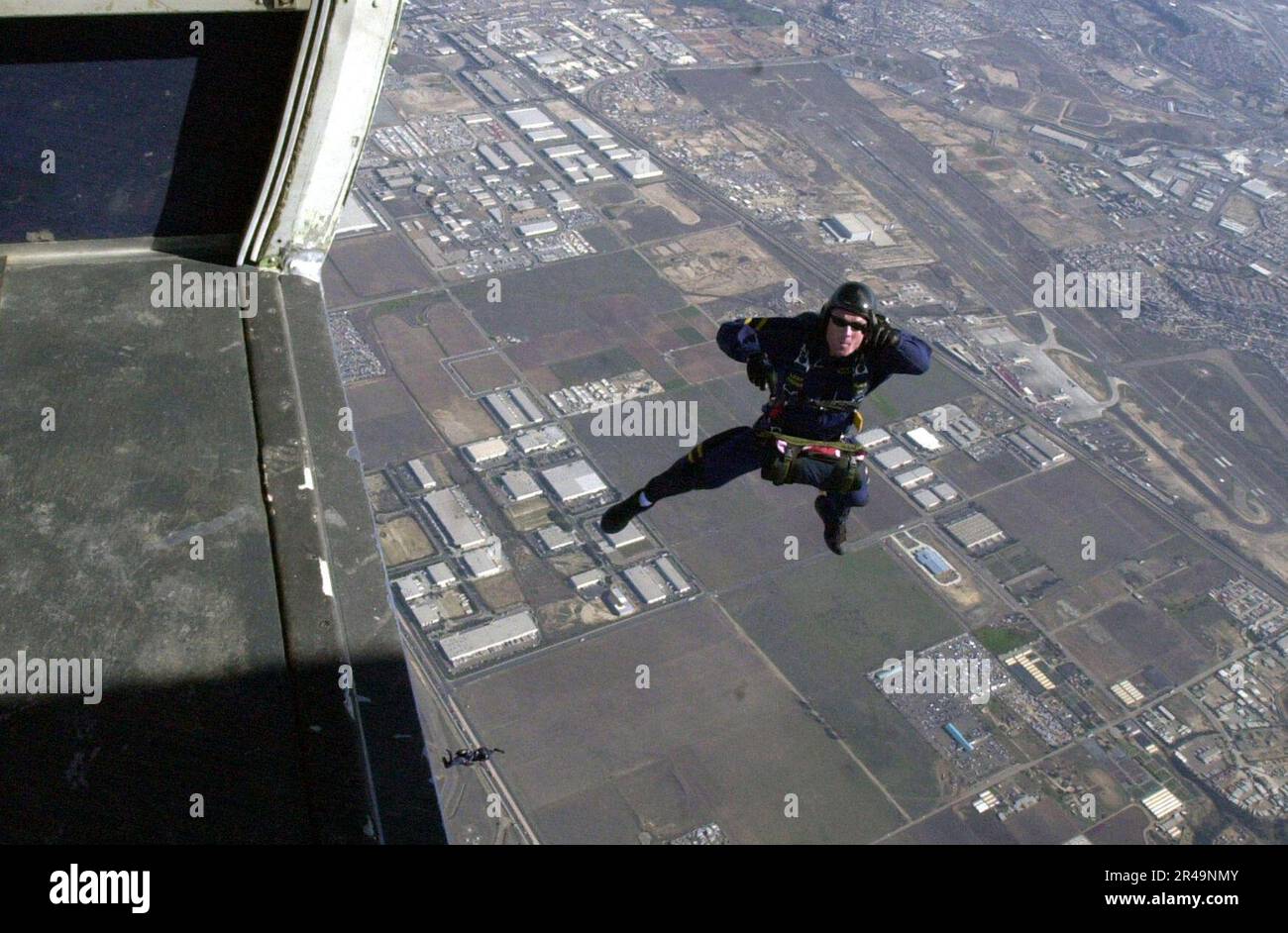 US Navy After jumping from a civilian prop plane, Senior Stock Photo ...