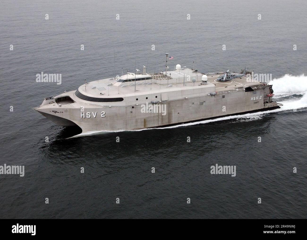US Navy High Speed Vessel Two (HSV 2) Swift glides through the waters ...