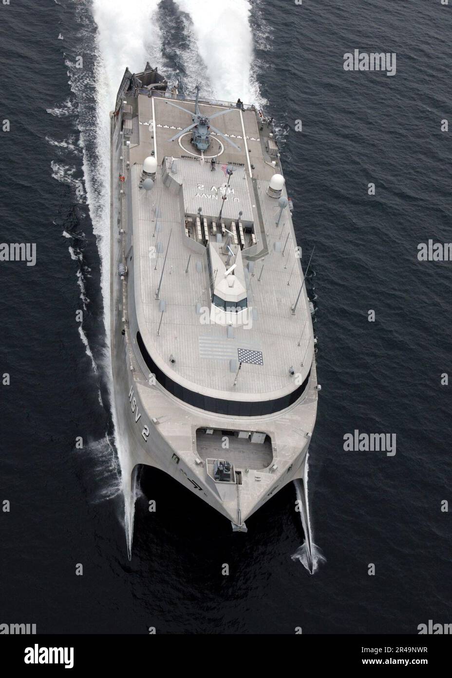 US Navy High Speed Vessel Two (HSV 2) Swift glides through the waters ...