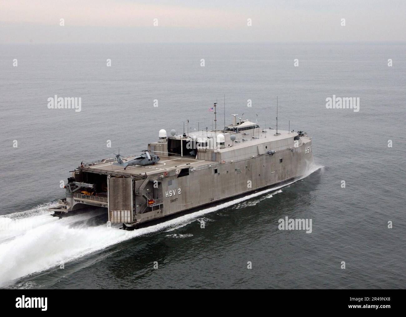 US Navy High Speed Vessel Two (HSV 2) Swift glides through the waters ...