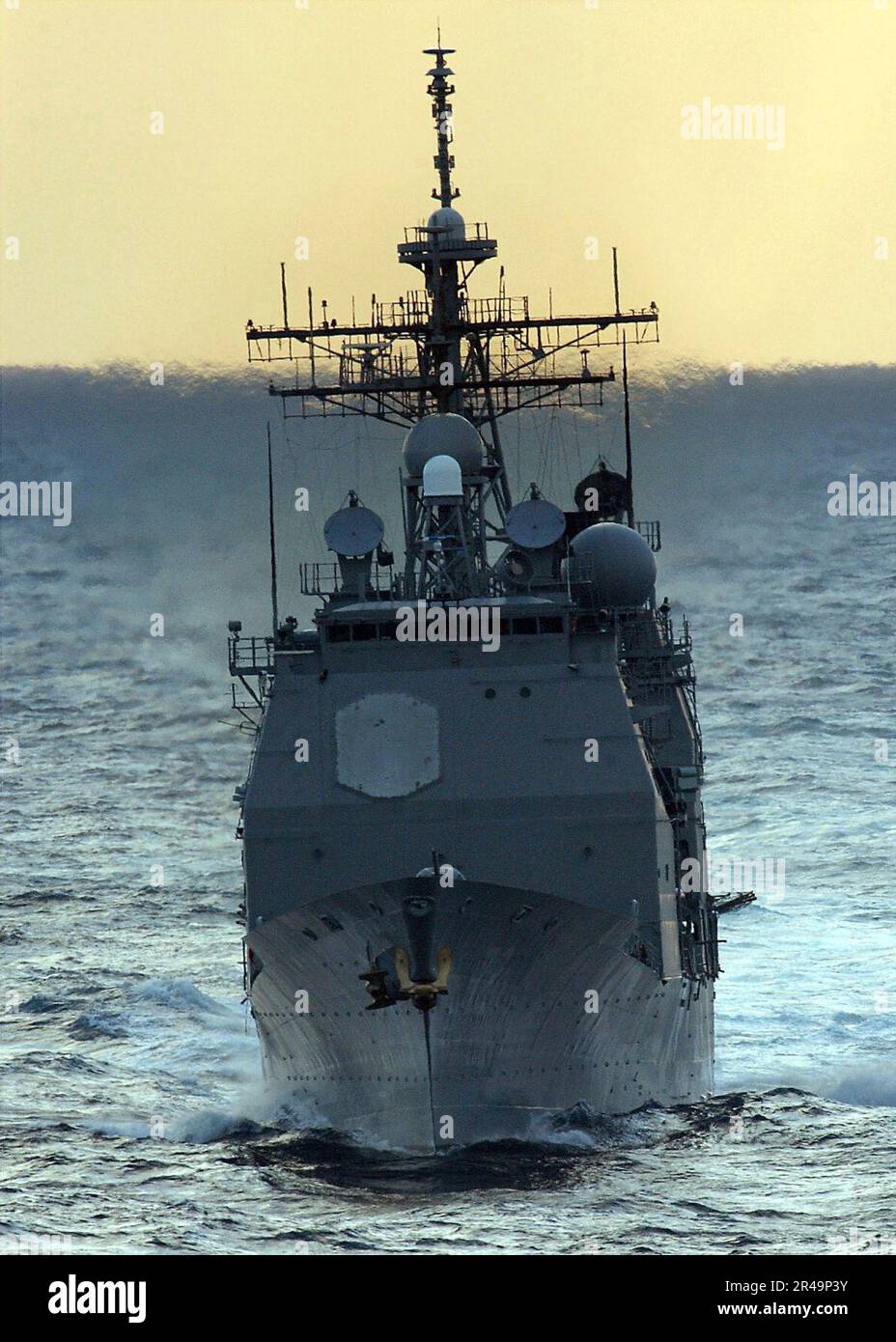 US Navy The guided missile cruiser USS Vella Gulf (CG 72) maneuvers aft ...