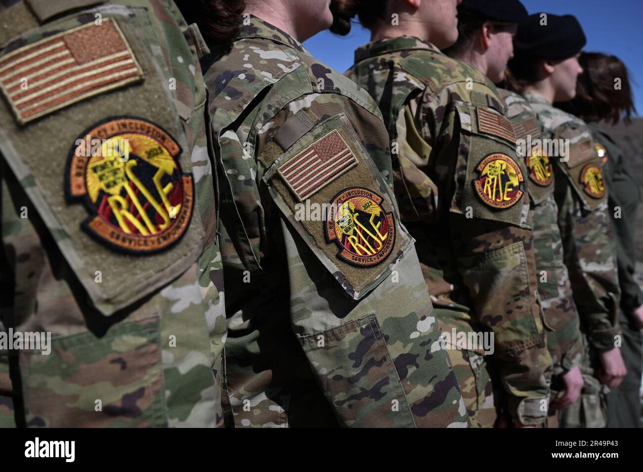 Women with the 341st Missile Wing display their morale patches in honor ...