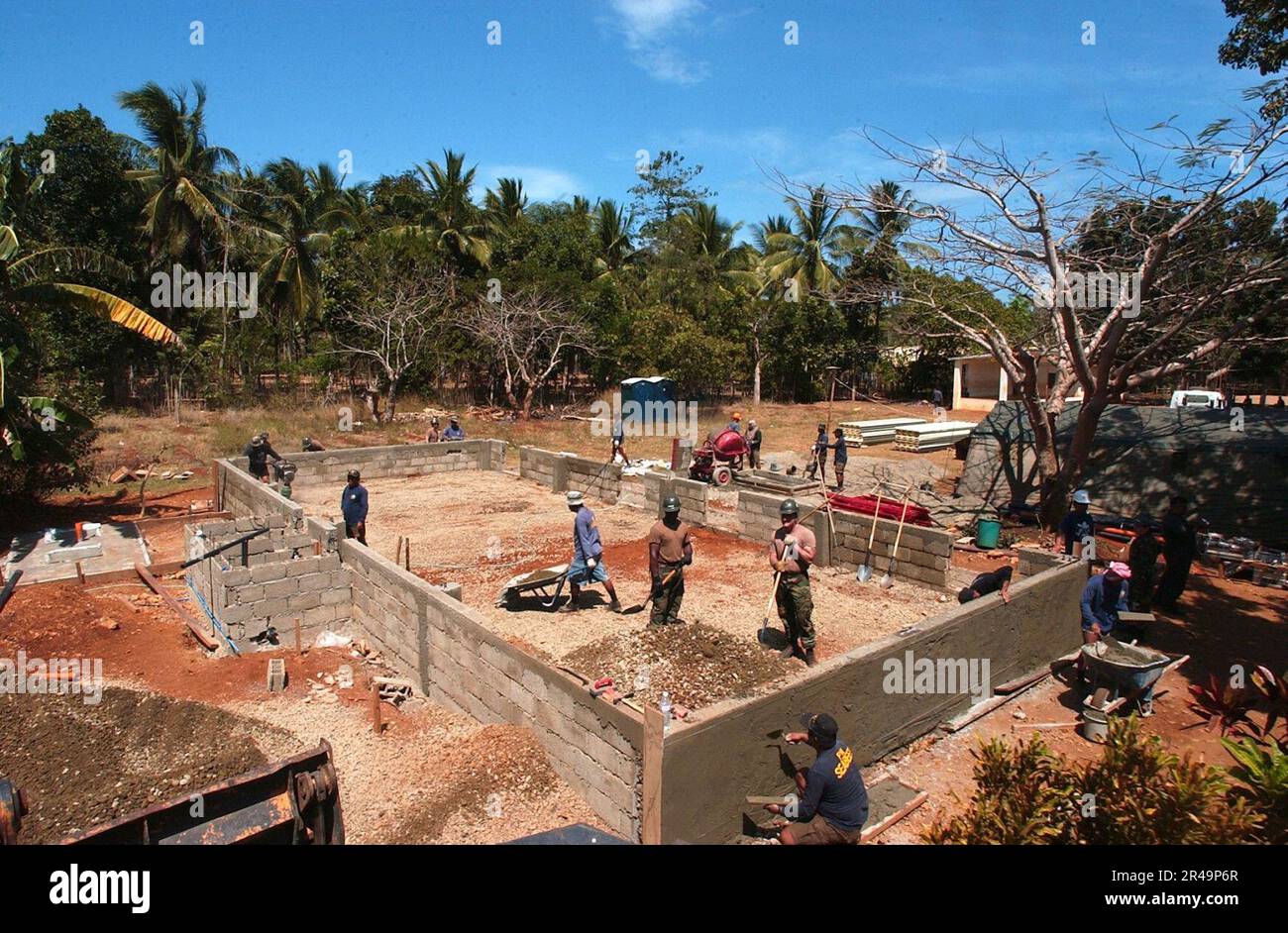 US Navy Naval Mobile Construction Battalion Two Five (NMCB 25), along ...