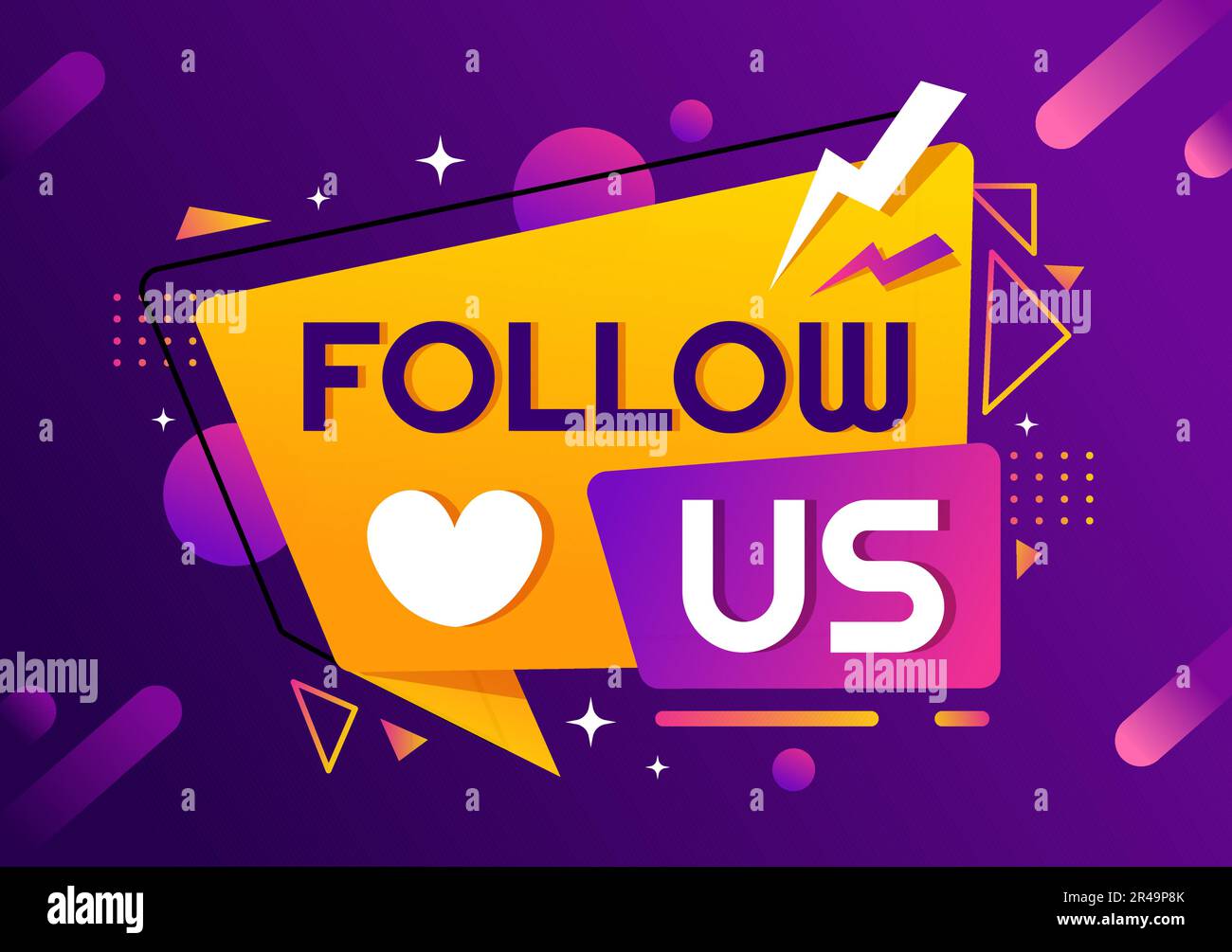 Follow Us and Like Vector Illustration for Internet Advertisement of a ...