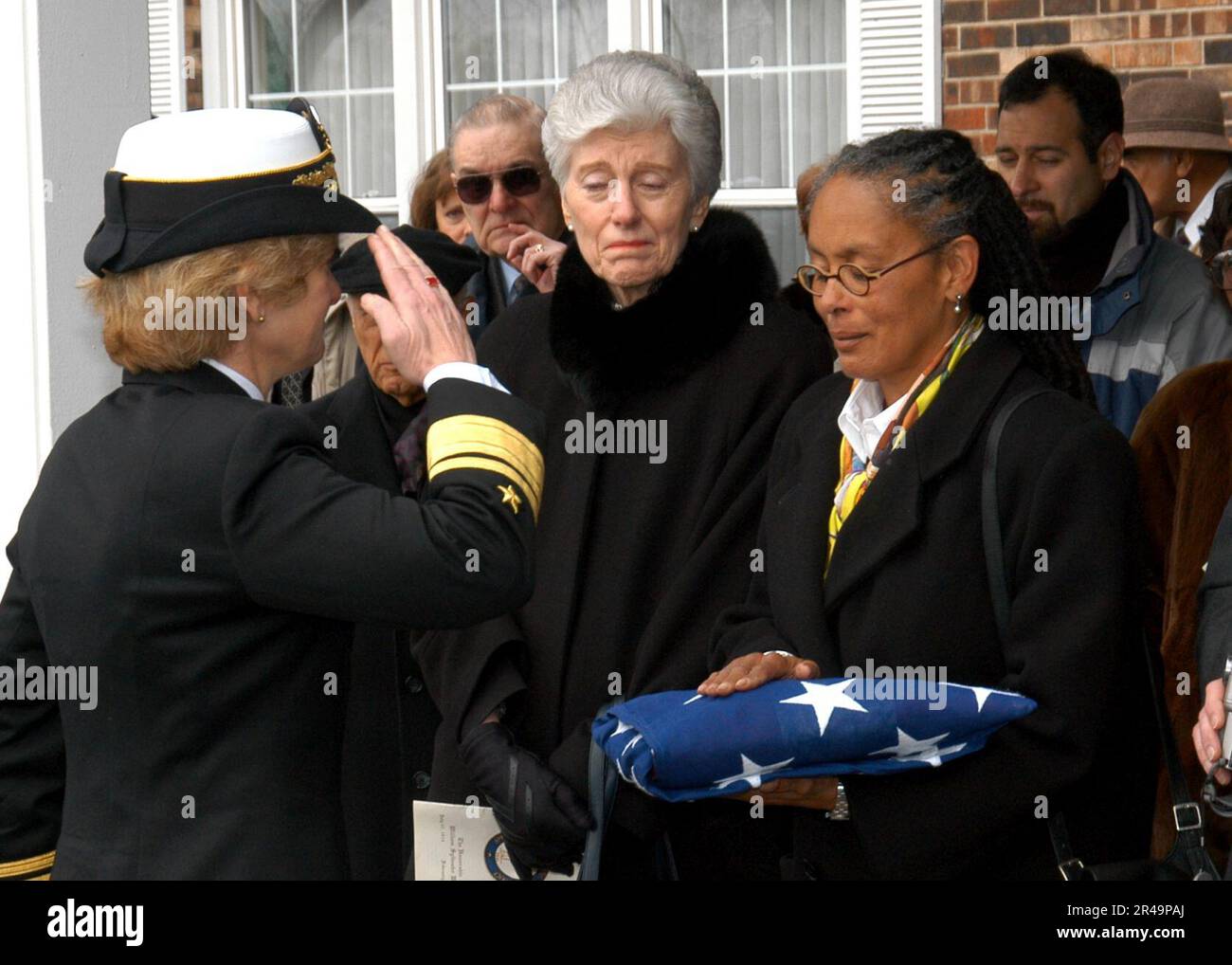 US Navy Rear Adm. Ann E. Rondeau salutes the National Stock Photo - Alamy