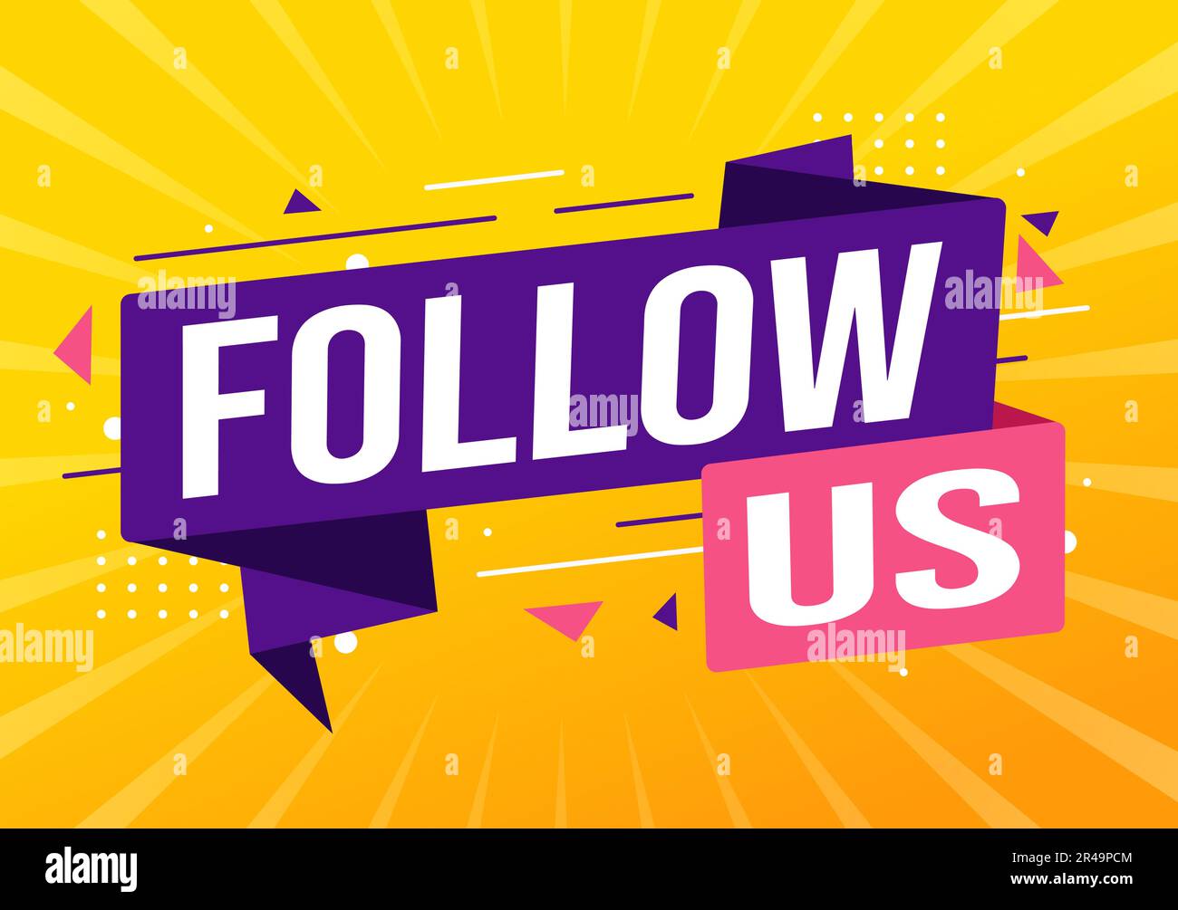 Follow Us and Like Vector Illustration for Internet Advertisement of a ...