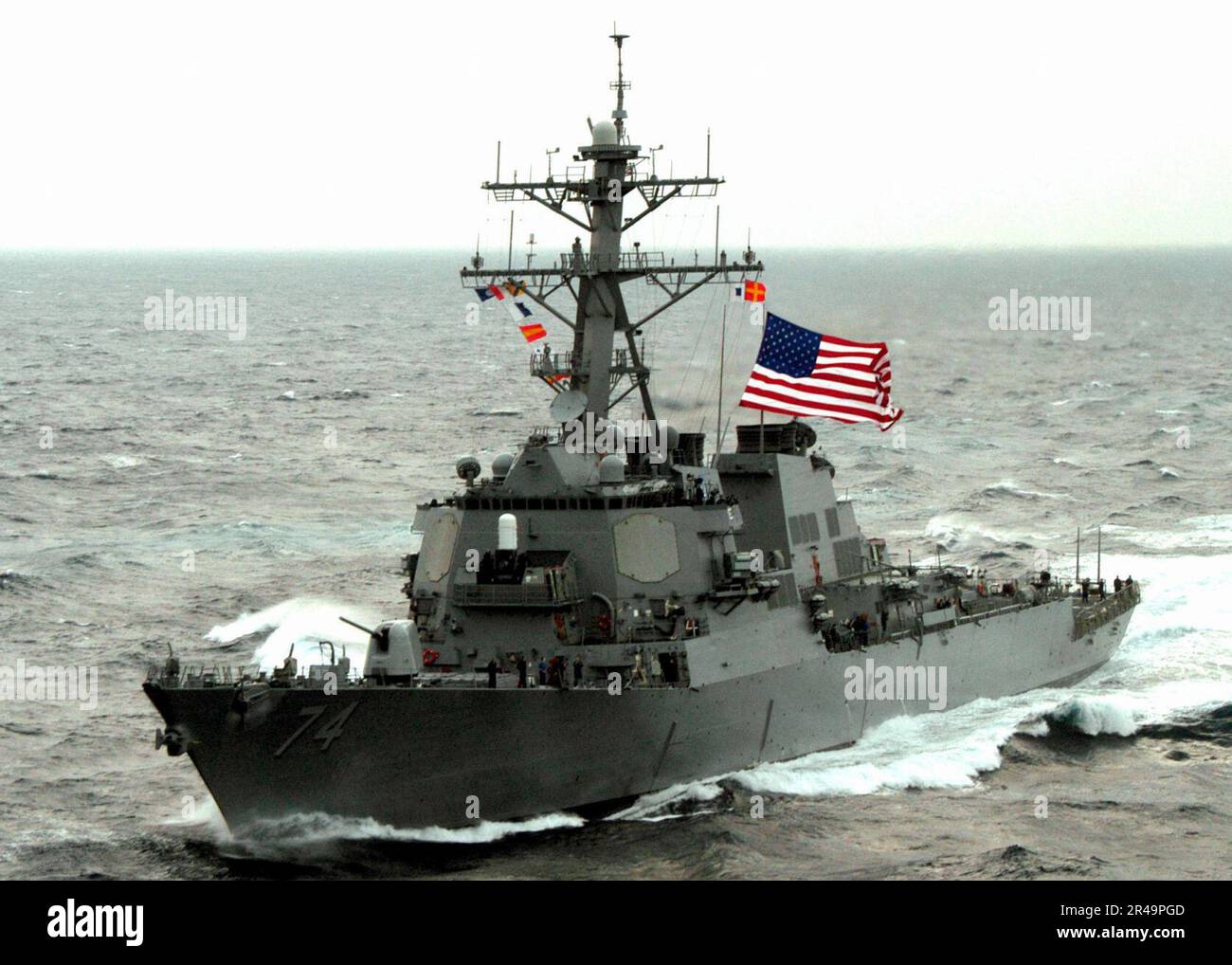 US Navy The guided missile destroyer USS McFaul (DDG 74) is shown ...