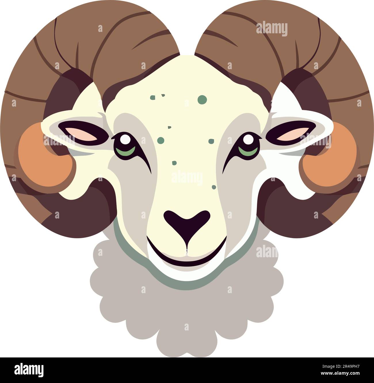 Cute cartoon ram symbolizes agriculture and livestock Stock Vector ...