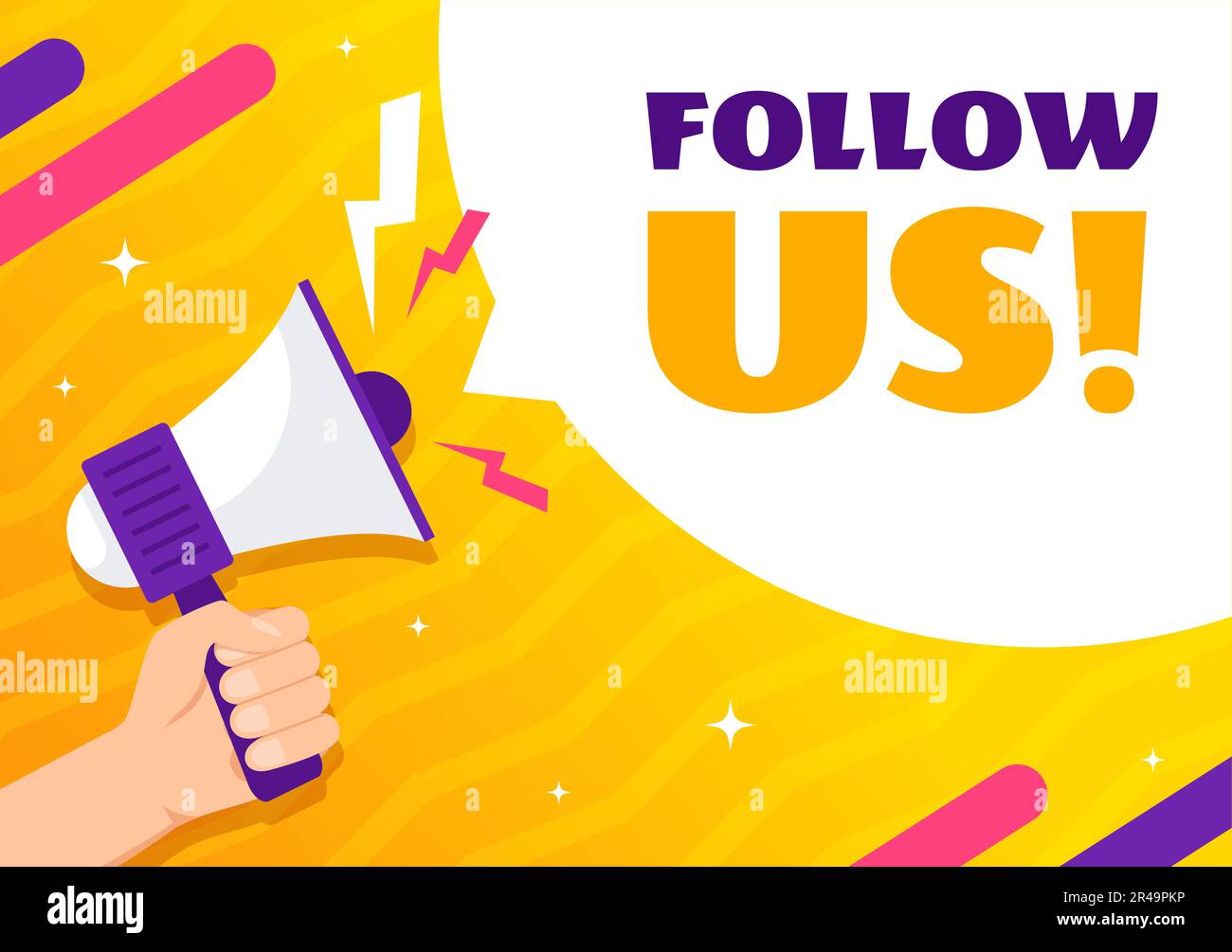 Follow Us and Like Vector Illustration for Internet Advertisement of a ...
