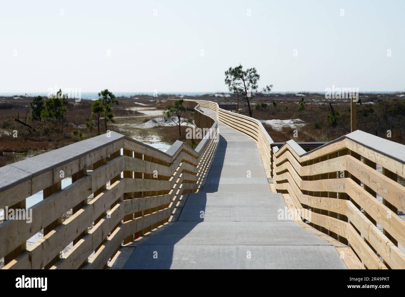 Pictured is the newly rebuilt NCO Beach Boardwalk at Tyndall Air Force ...