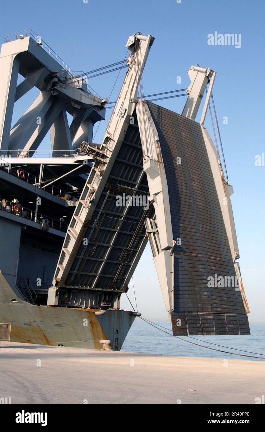 US Navy The ramp attached to the rear of the Military Sealift Command ...