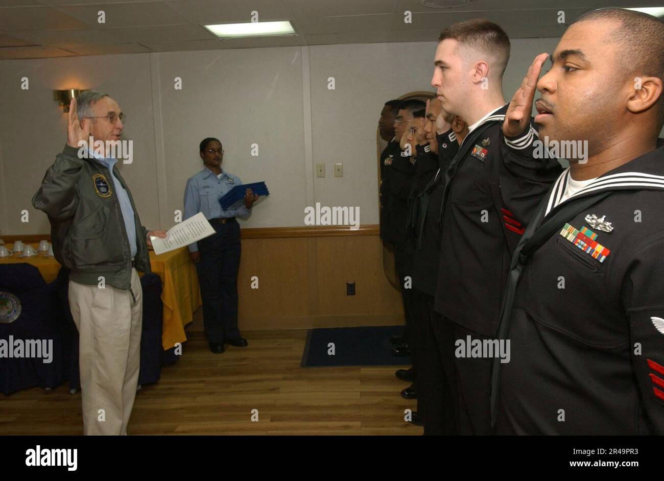 US Navy The Secretary of the Navy, Gordon R. England, administers the ...