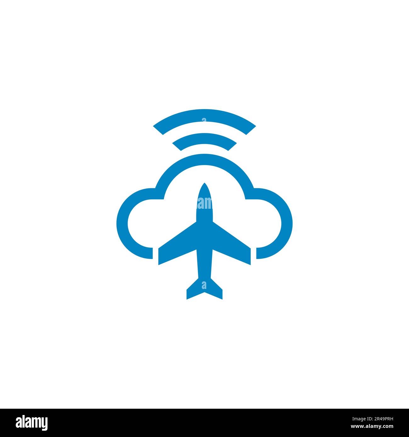 aircraft cloud signal logo. plane cloud logo design Stock Vector Image ...