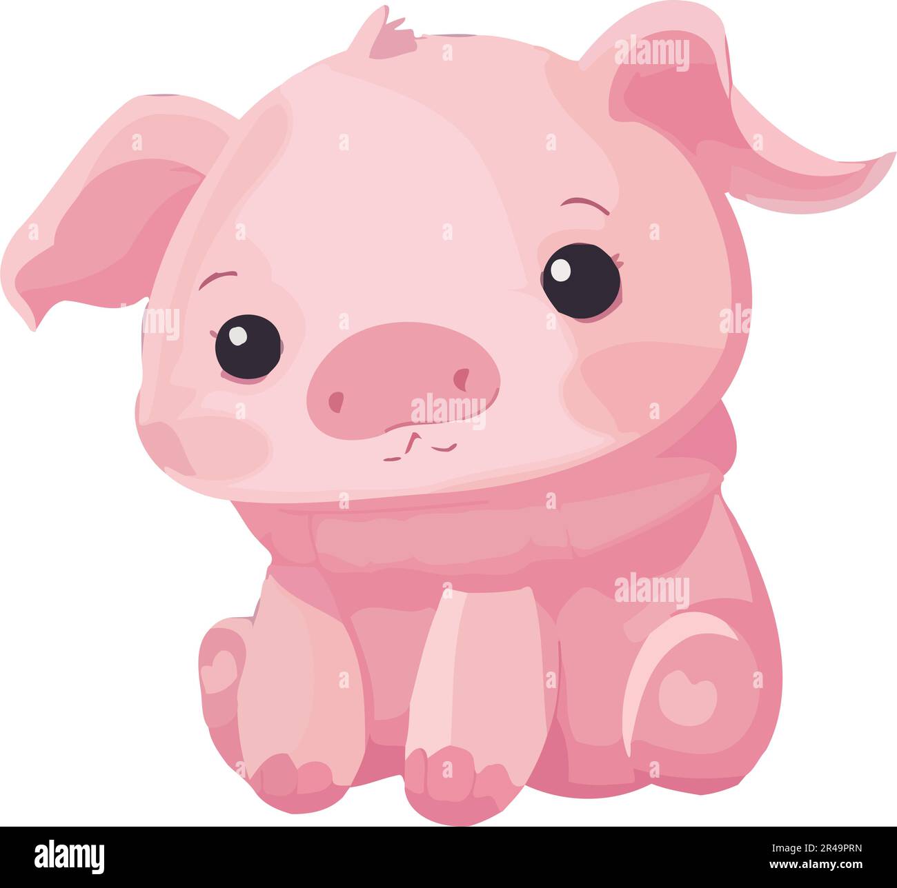 Cute cartoon piglet sitting Stock Vector Image & Art - Alamy