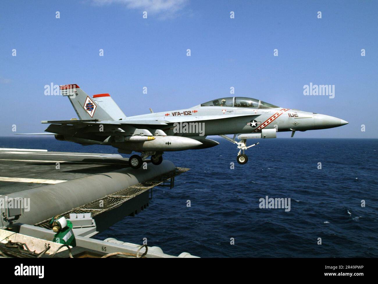 US Navy A F-A-18F Super Hornet assigned to the ''Diamondbacks'' of ...