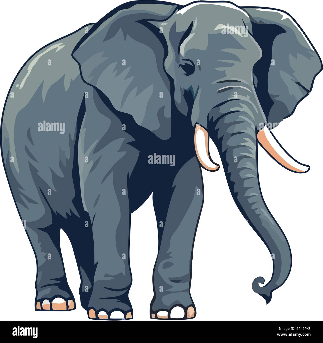 Large cute elephant standing Stock Vector Image & Art - Alamy