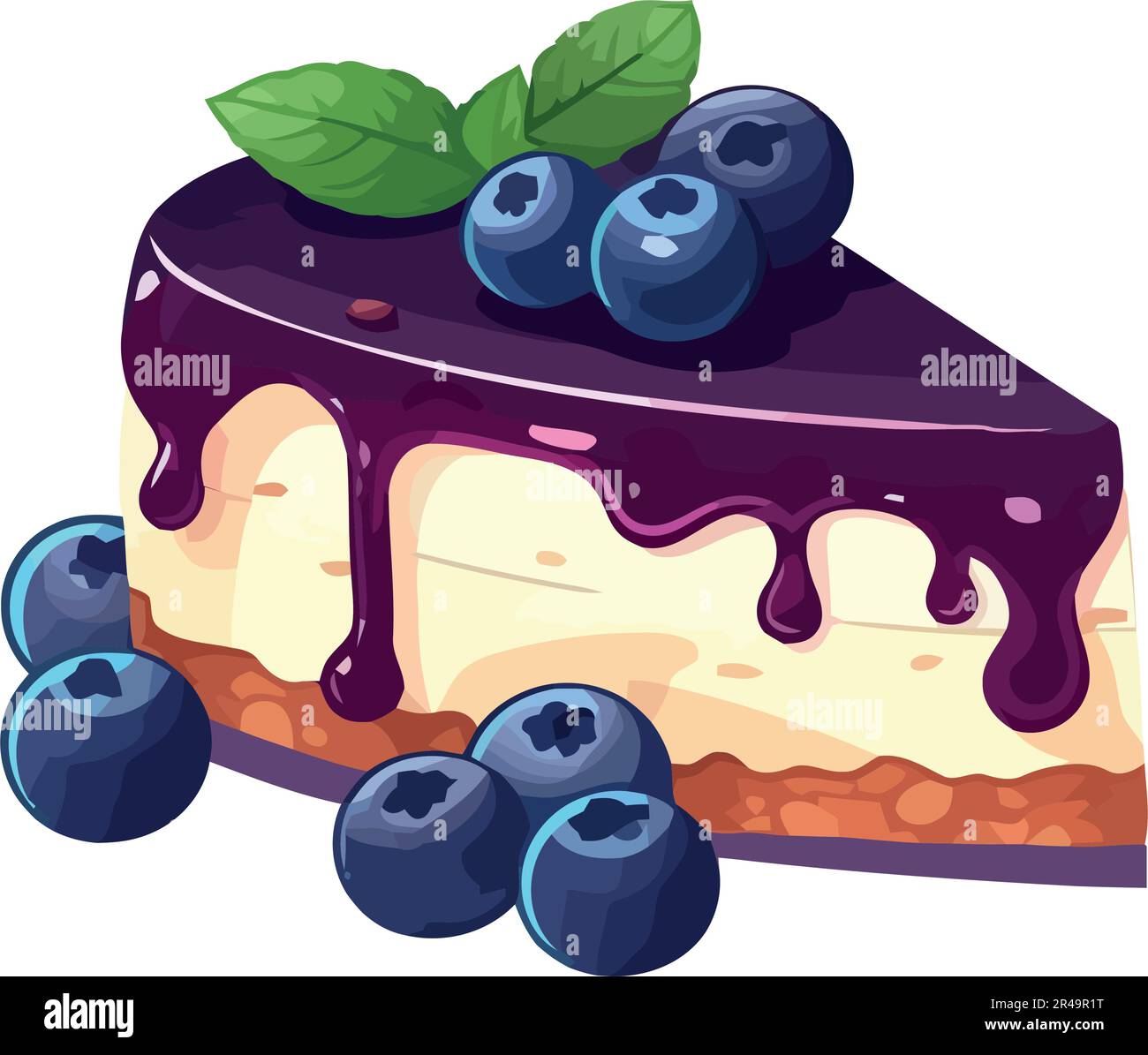 Sweet berry cheesecake with blueberries Stock Vector Image & Art - Alamy