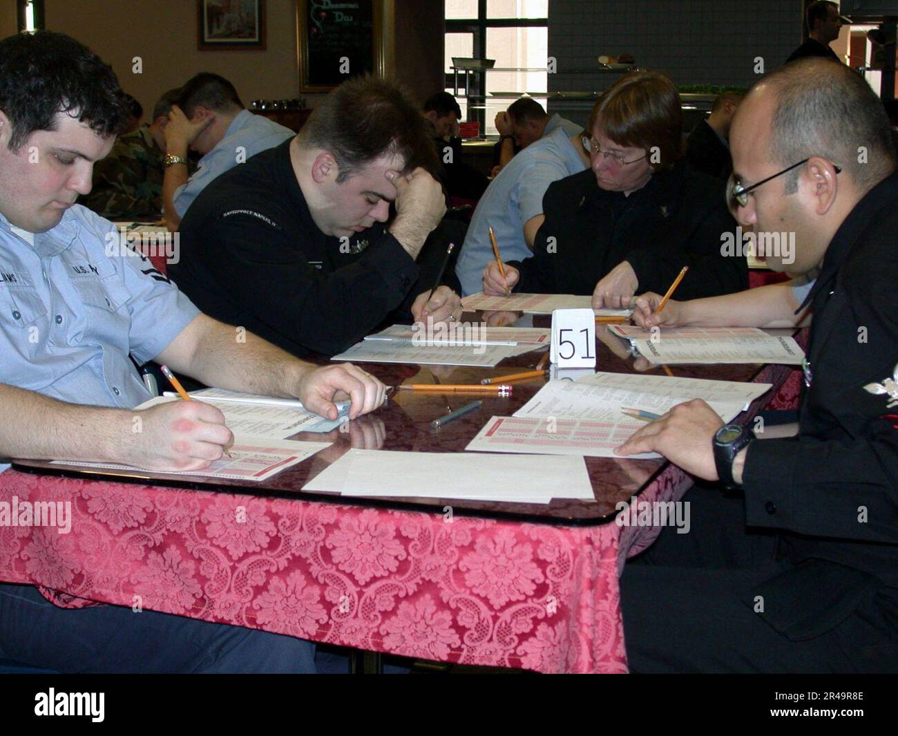 US Navy U.S. Navy Sailors take the E-6 rating advancement exam at the ...