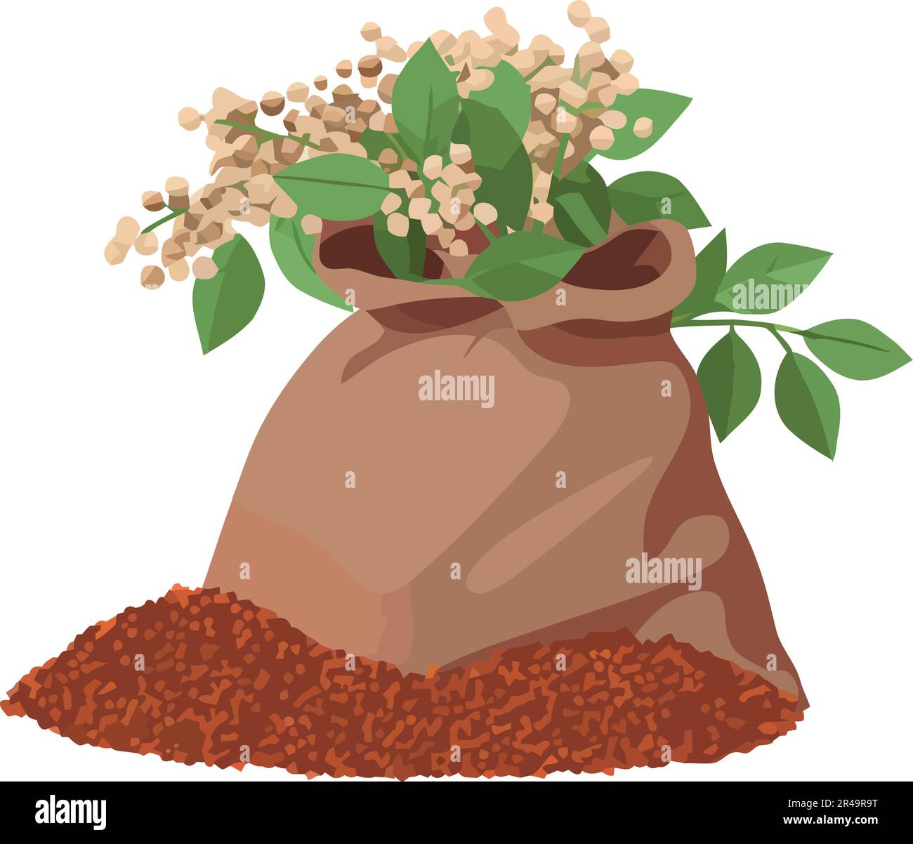 Organic plant growth on a sack Stock Vector Image & Art - Alamy