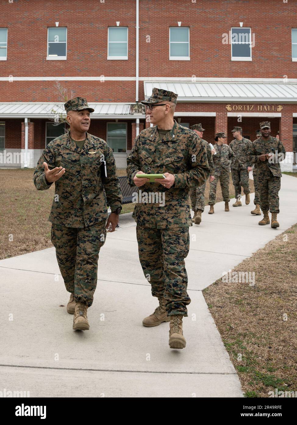 U.S. Marine Corps Lt. Gen. Brian W. Cavanaugh, left, the commanding ...